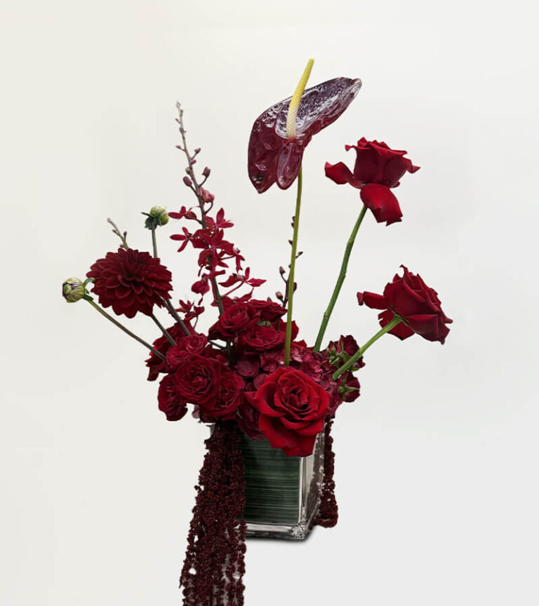 Ruby-Red Vase • Verona Flowers LA